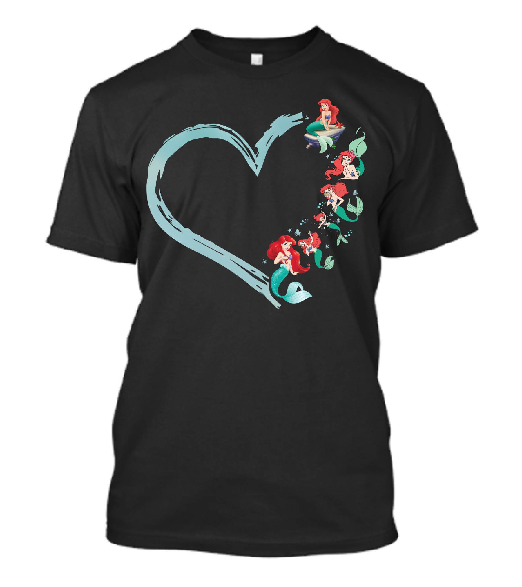 Ariel Heart Mermaid Art With Various Poses And Expressions T-Shirt