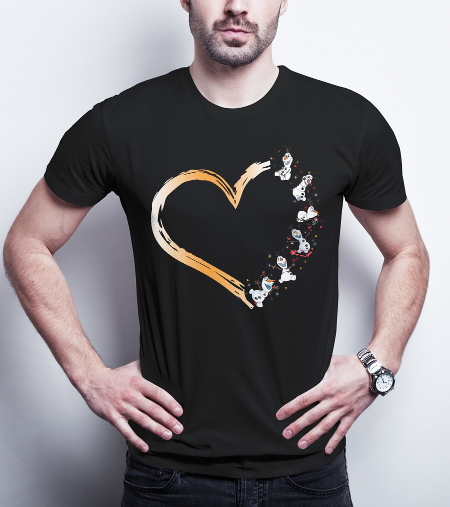 Olaf Heart Whimsical Frozen Characters Embrace T-Shirt