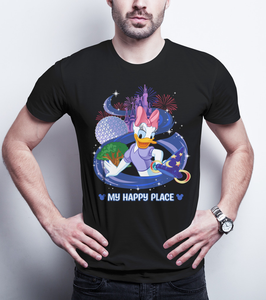 My Happy Place Daisy Fireworks Castle Disney Magic T-Shirt