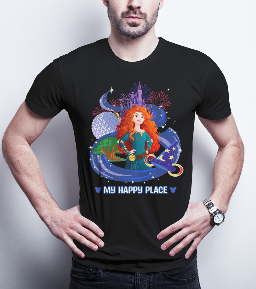 My Happy Place Merida Magic Kingdom Fireworks T-Shirt