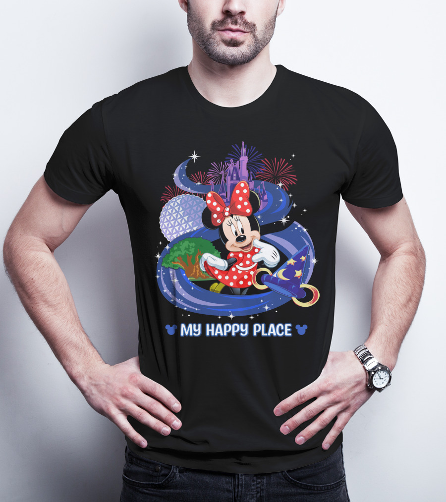 My Happy Place Minnie Mouse Fireworks Disney Theme Park Magic T-Shirt