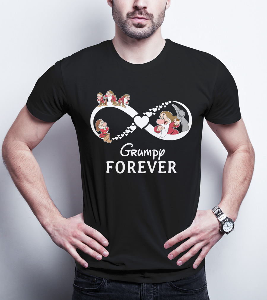 Grumpy Forever Infinity Heart White T-Shirt