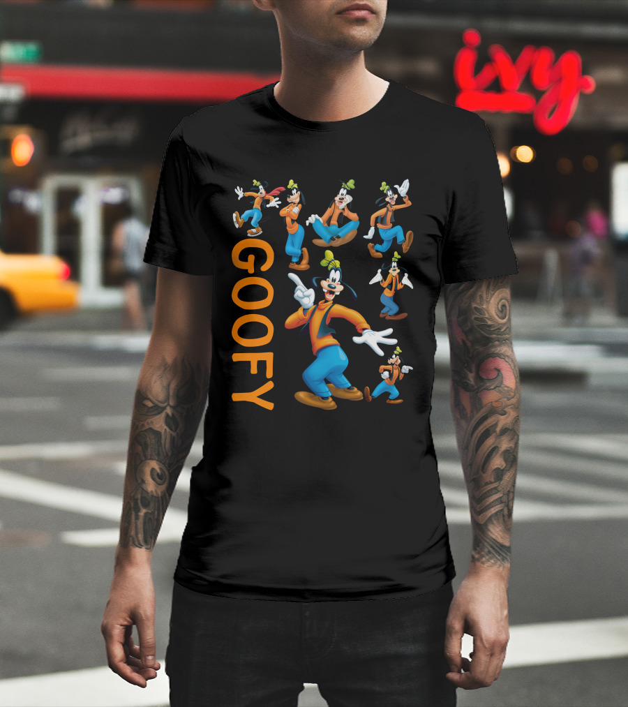 Goofy Vibrant Comic Character In Multiple Poses T-Shirt
