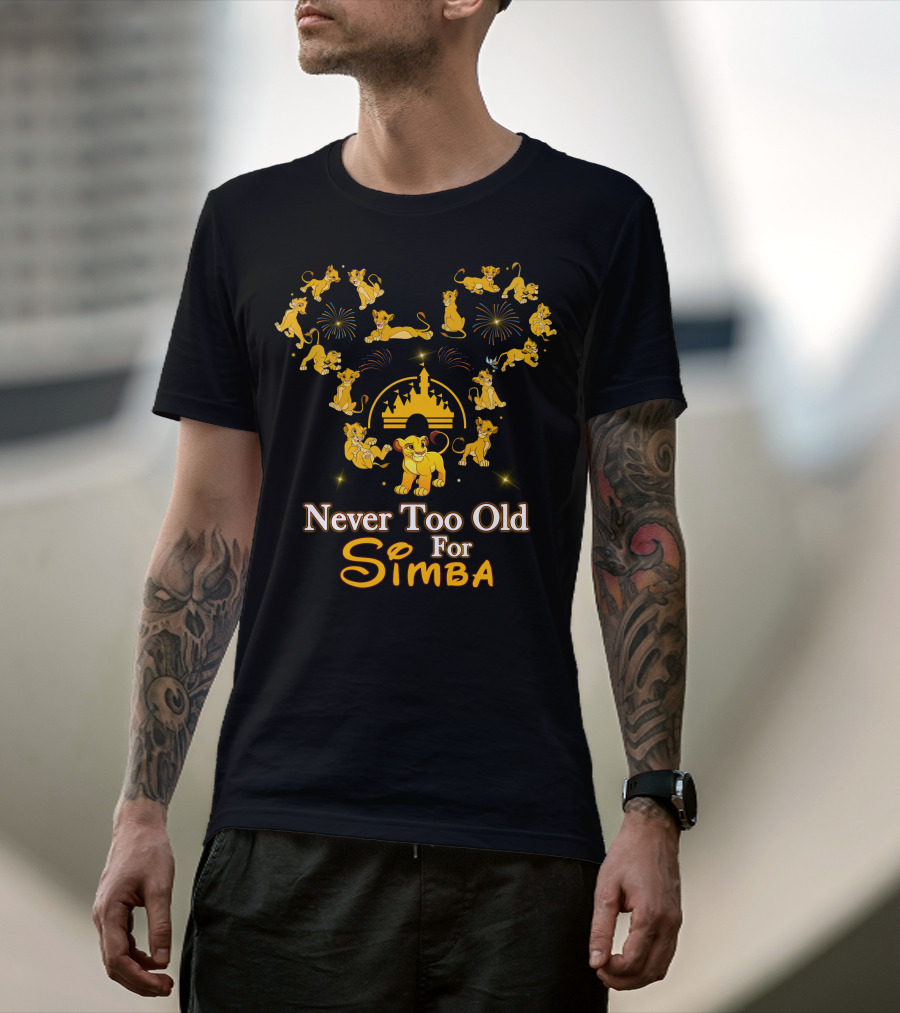 Never Too Old For Simba Fireworks And Castle Celebration T-Shirt