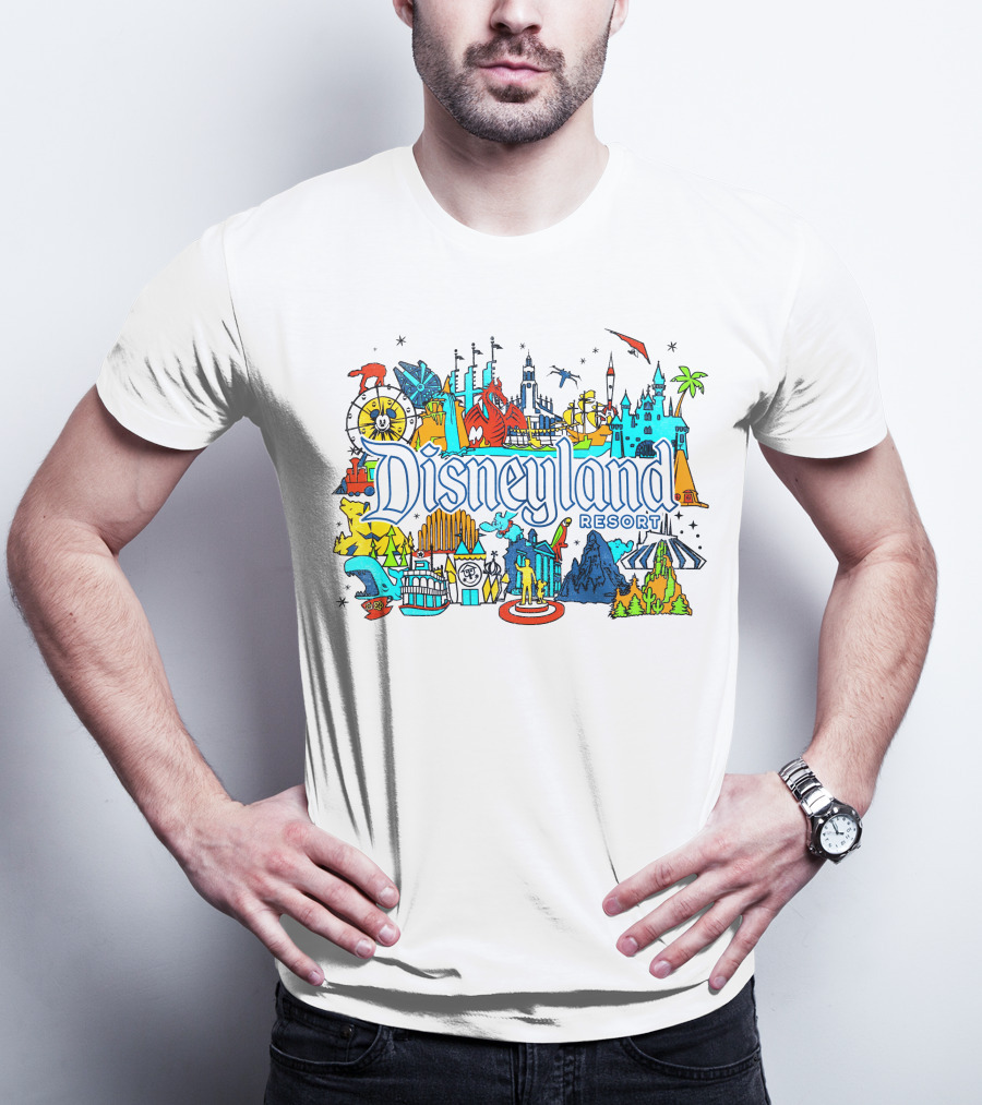 Disneyland Resort Iconic Attractions And Landmarks T-Shirt