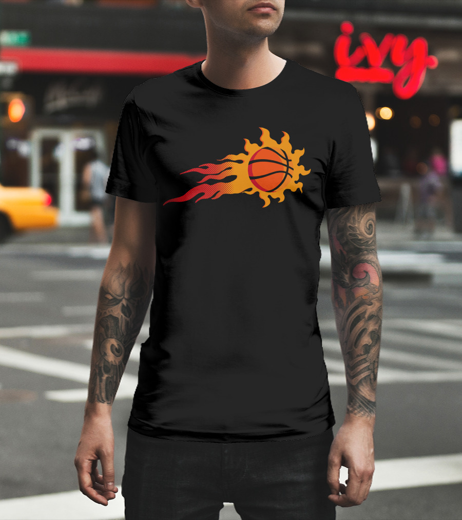 Style 11 Flaming Basketball T-Shirt