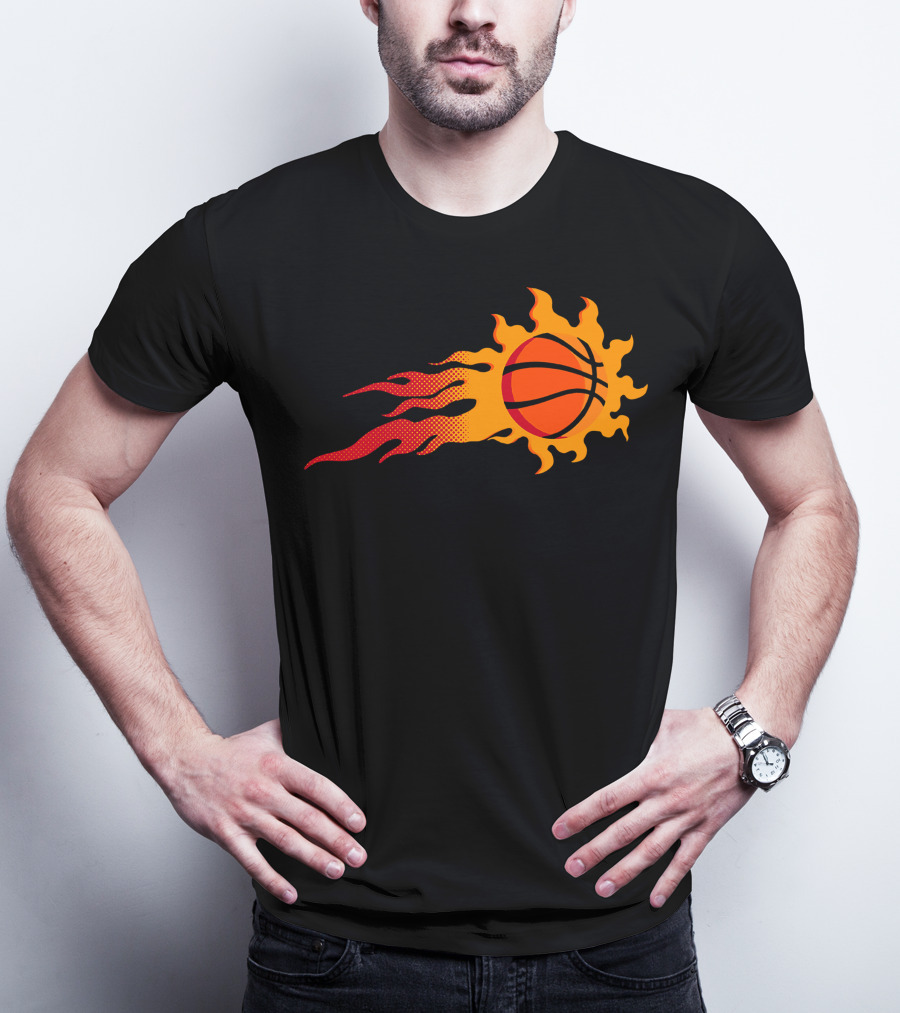 Style 11 Flaming Basketball T-Shirt