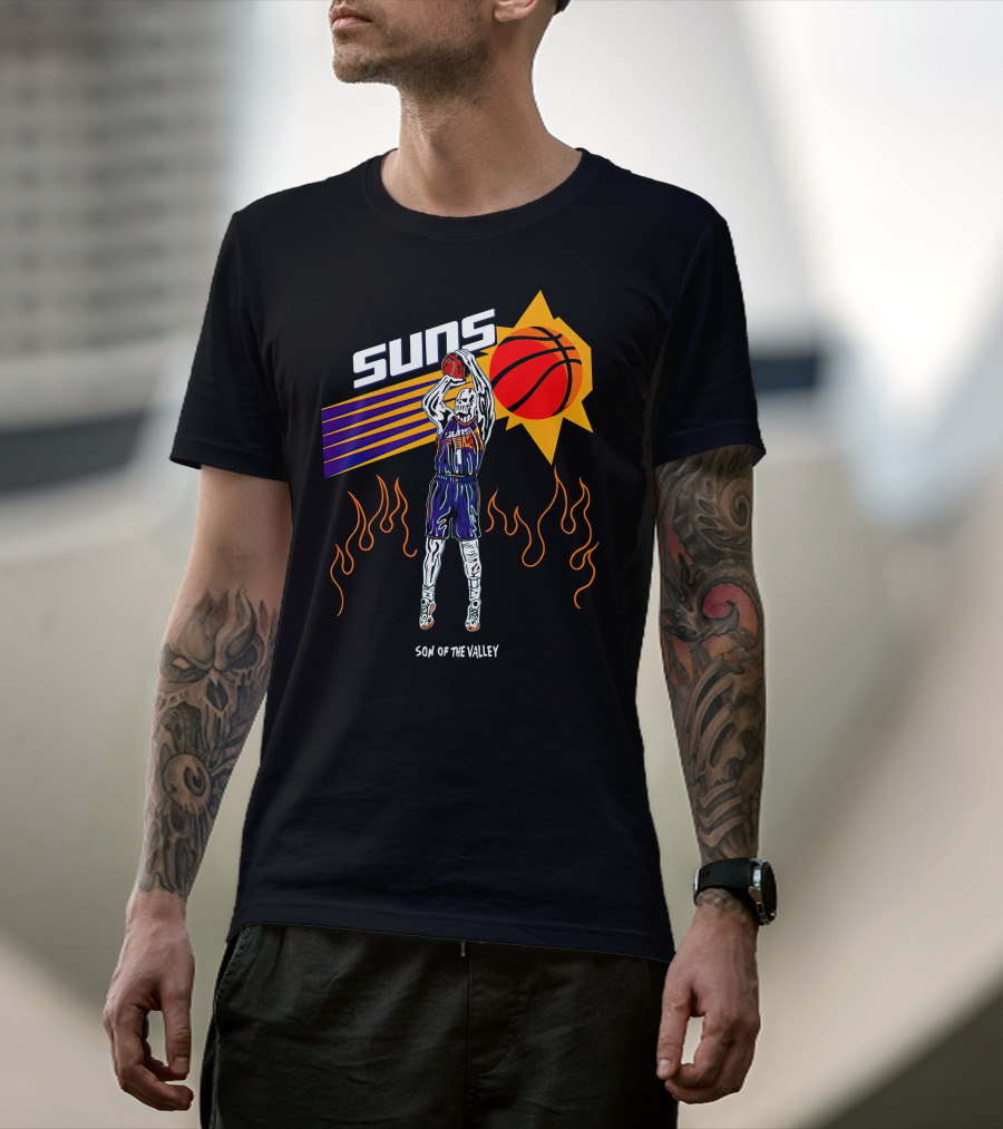Suns Son Of The Valley Basketball Flames T-Shirt