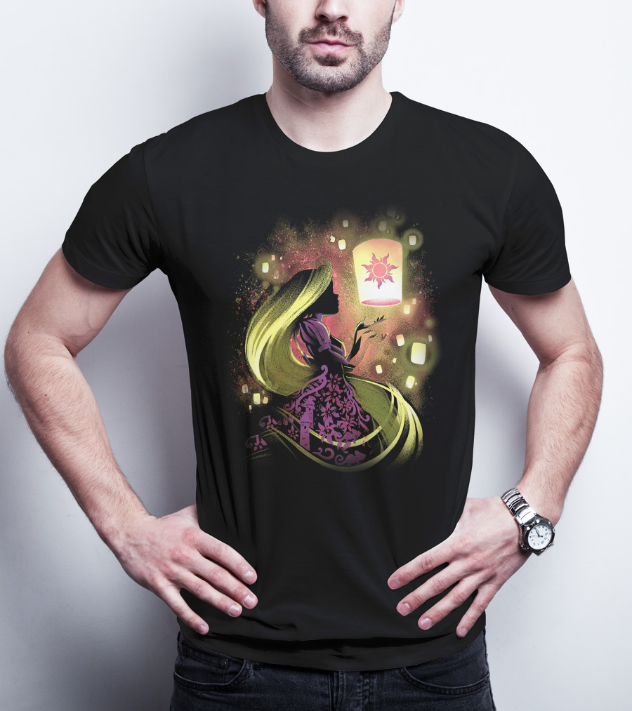 Rapunzel Lanterns And Golden Hair With Sun T-Shirt