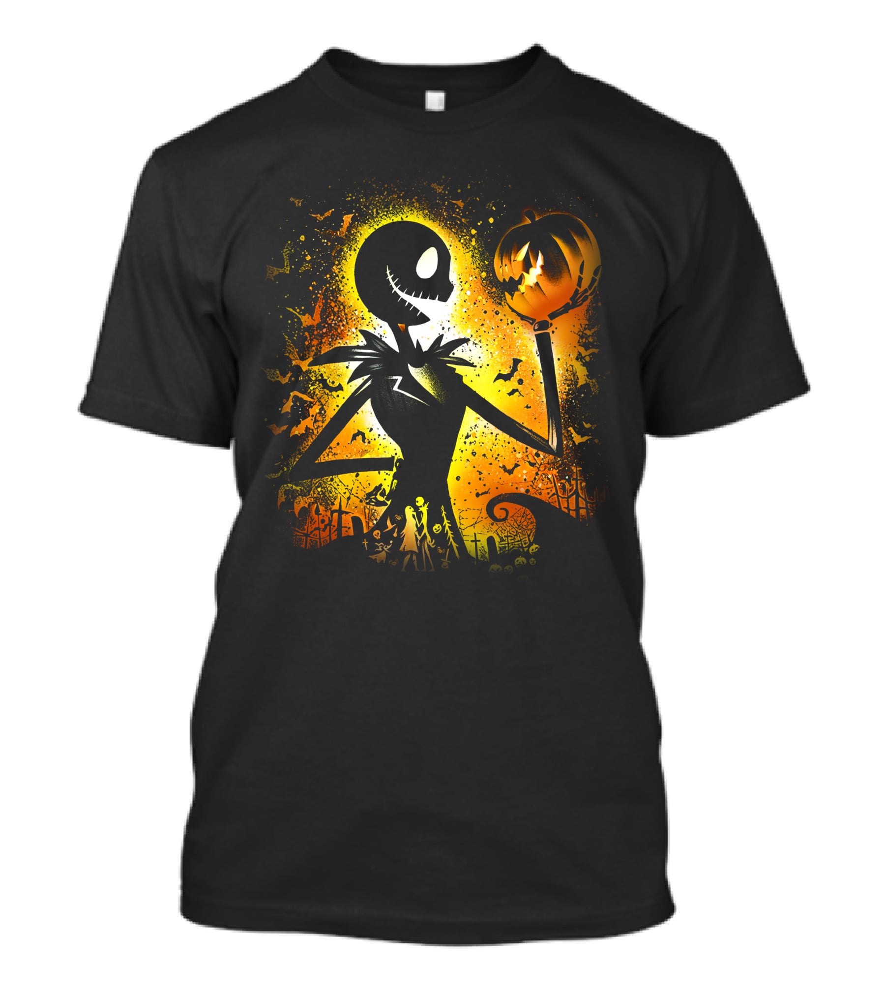 Jack Skellington Halloween Pumpkin Scene T-Shirt