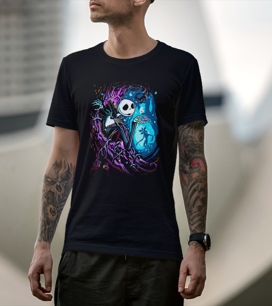 Jack Skellington Night Sky Fantasy Scene T-Shirt