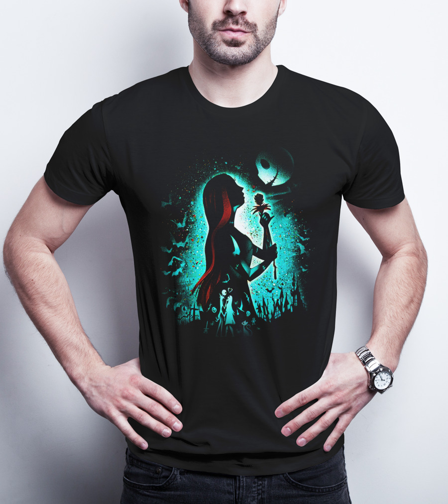 Sally The Nightmare Before Christmas Jack Silhouette Scene T-Shirt