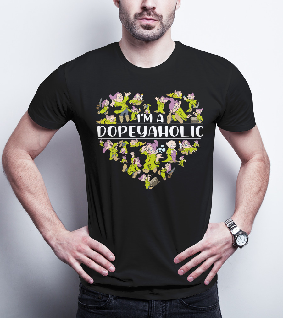 I'm A Dopeyaholic Heart Collage Snow White Character Collection T-Shirt