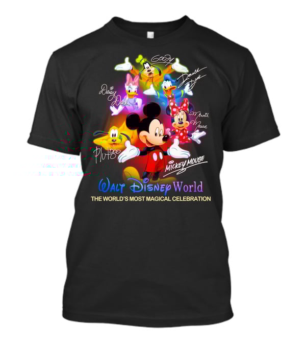 Walt Disney World Mickey Mouse Minnie Mouse Donald Duck Daisy Duck Goofy Pluto The World's Most Magical Celebration T-Shirt