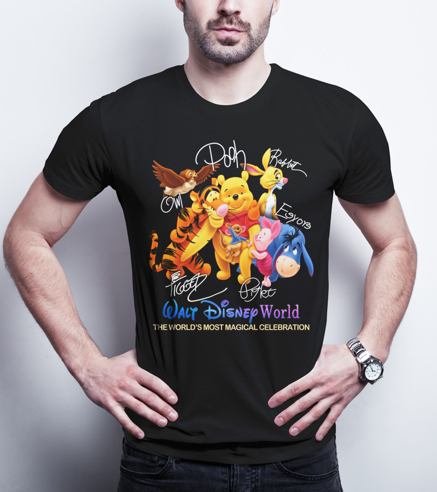 Walt Disney World Pooh Tigger Piglet Eeyore Rabbit Owl The World's Most Magical Celebration T-Shirt