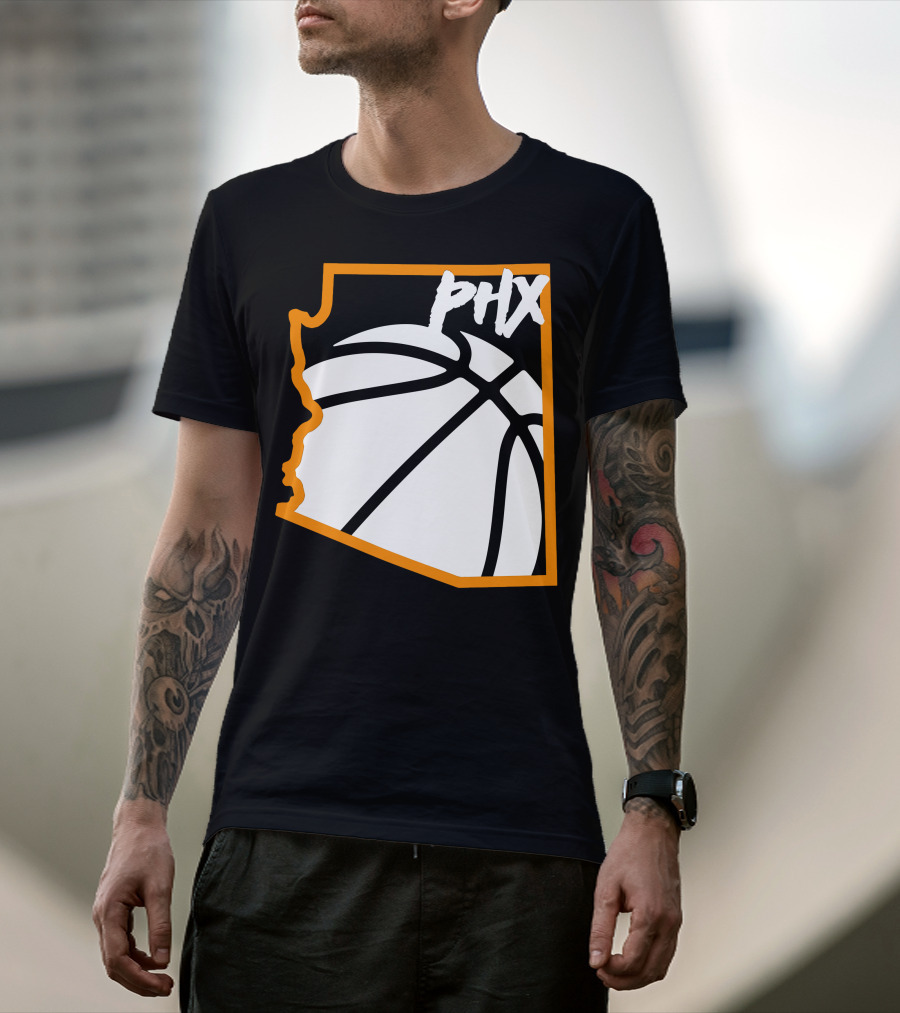 Phx Basketball Arizona Outline Style T-Shirt