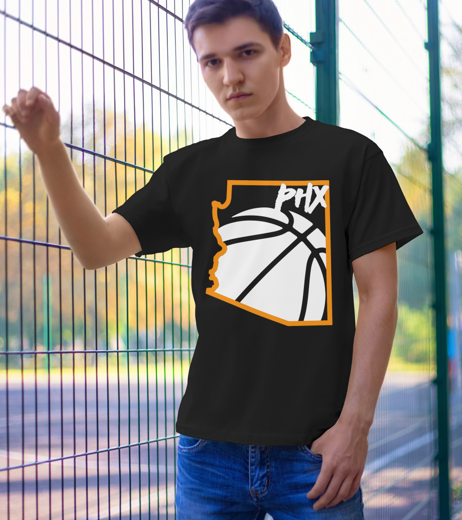 Phx Basketball Arizona Outline Style T-Shirt