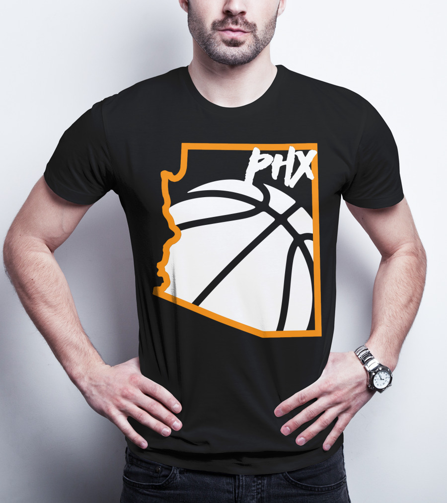 Phx Basketball Arizona Outline Style T-Shirt