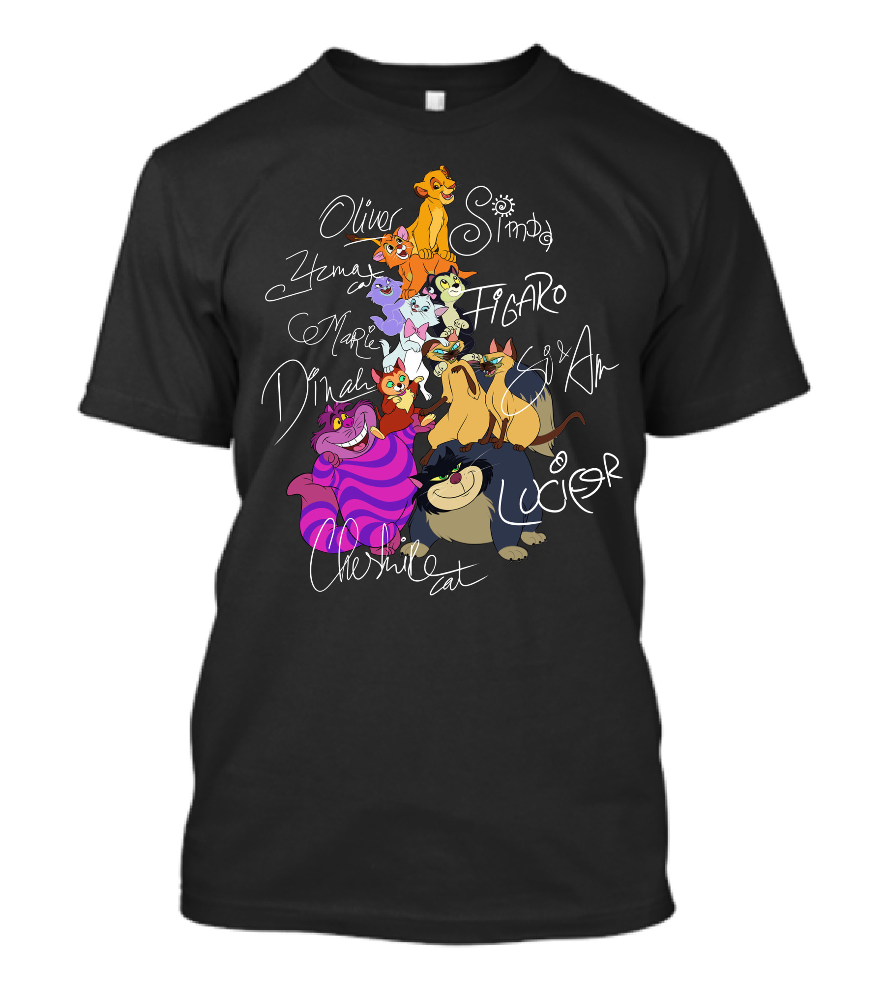 Oliver Simba Marie Figaro Cheshire Cat Yzma Dinah Lucifer Si And Am T-Shirt