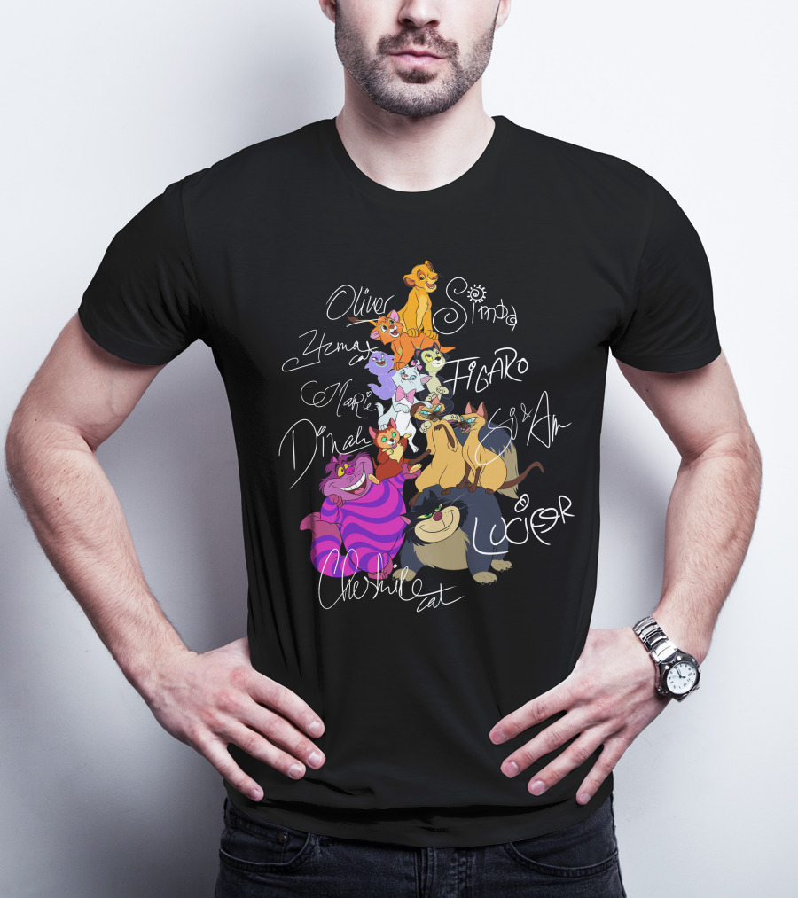 Oliver Simba Marie Figaro Cheshire Cat Yzma Dinah Lucifer Si And Am T-Shirt