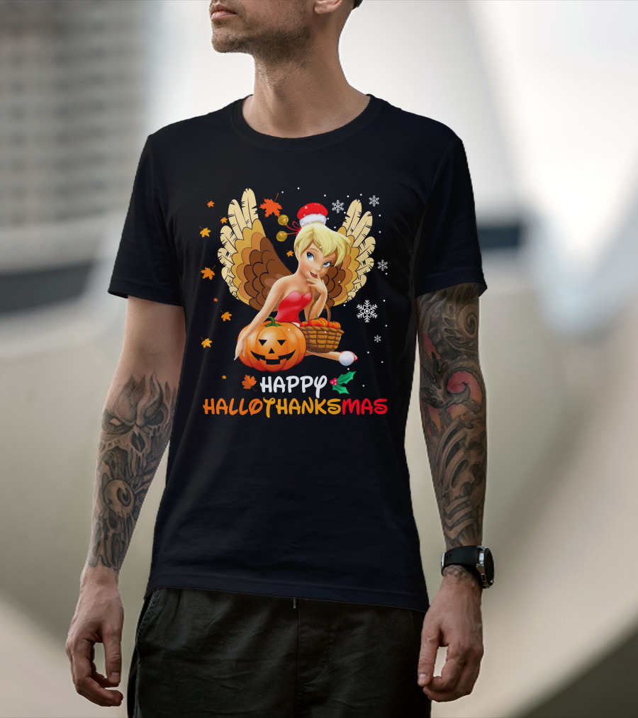 Happy Tkb Hallothanksmas Angel With Pumpkin And Basket T-Shirt