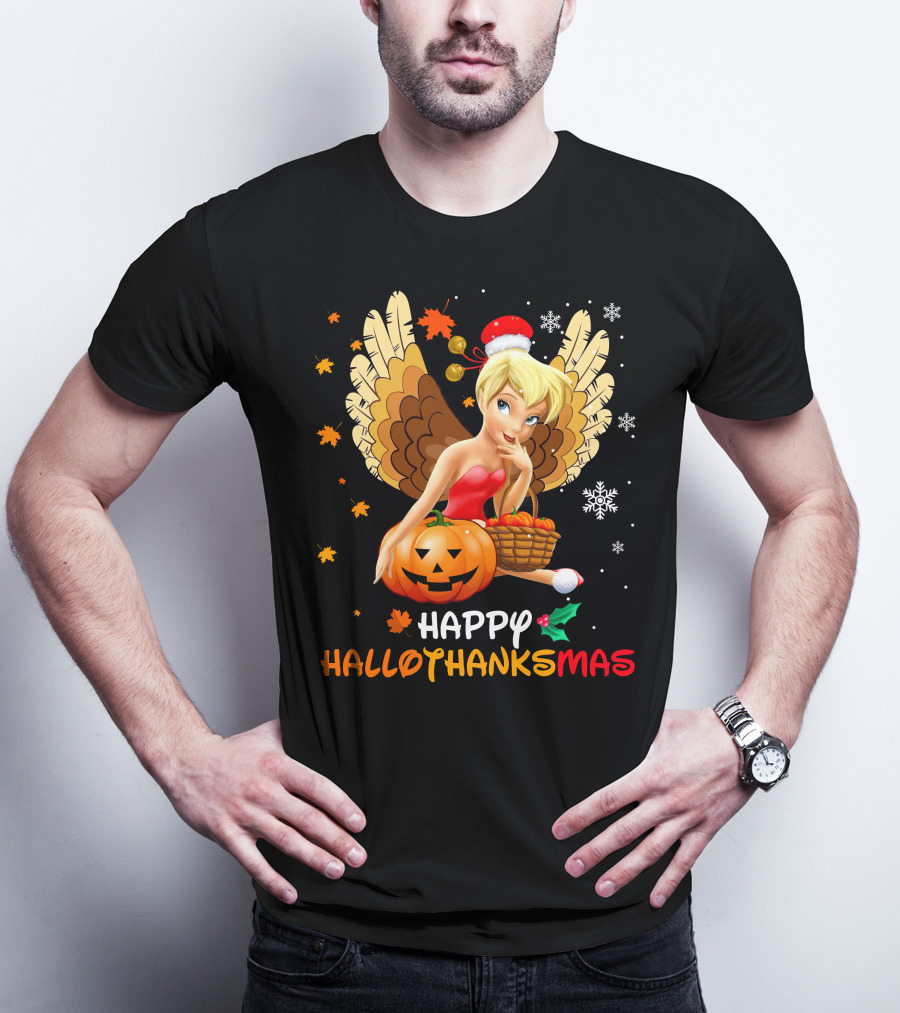 Happy Tkb Hallothanksmas Angel With Pumpkin And Basket T-Shirt