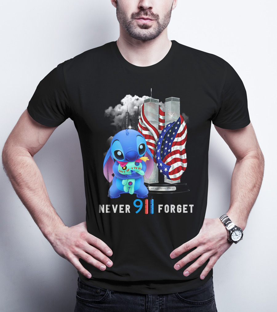 Never Forget Stitch 9/11 Tribute T-Shirt