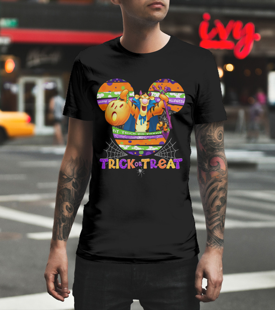 Tigger Trick Or Treat Halloween Mickey Ears T-Shirt