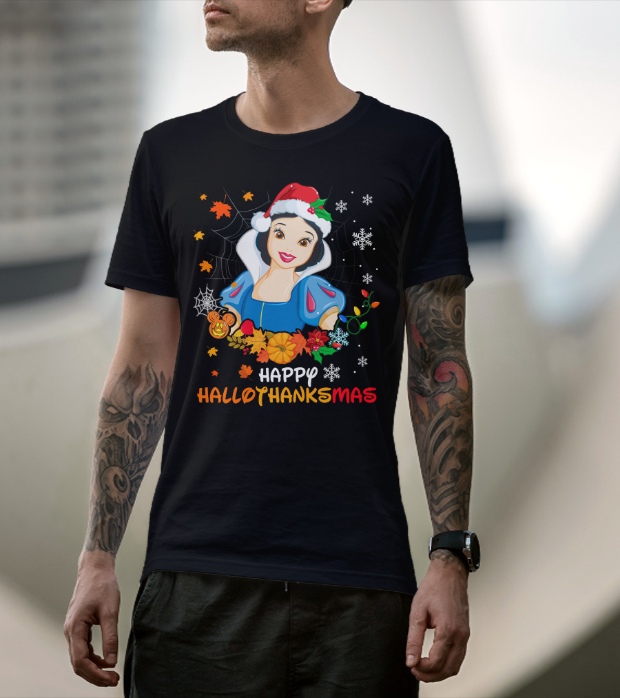 Happy Hallothanksmas Snow White Holiday Fusion T-Shirt