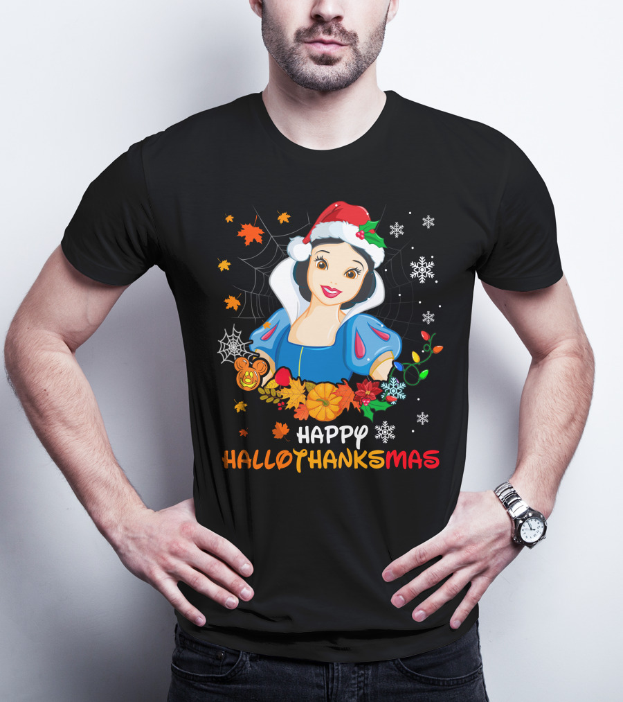Happy Hallothanksmas Snow White Holiday Fusion T-Shirt