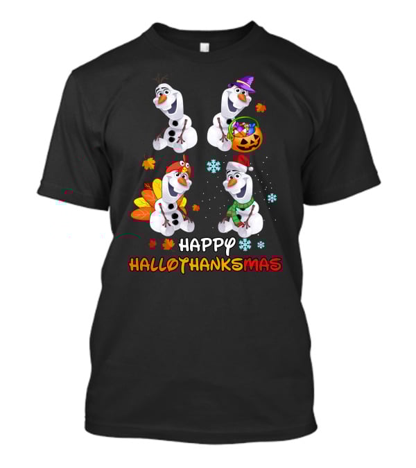 Olaf Happy Hallothanksmas Fall Winter Holiday Celebration T-Shirt