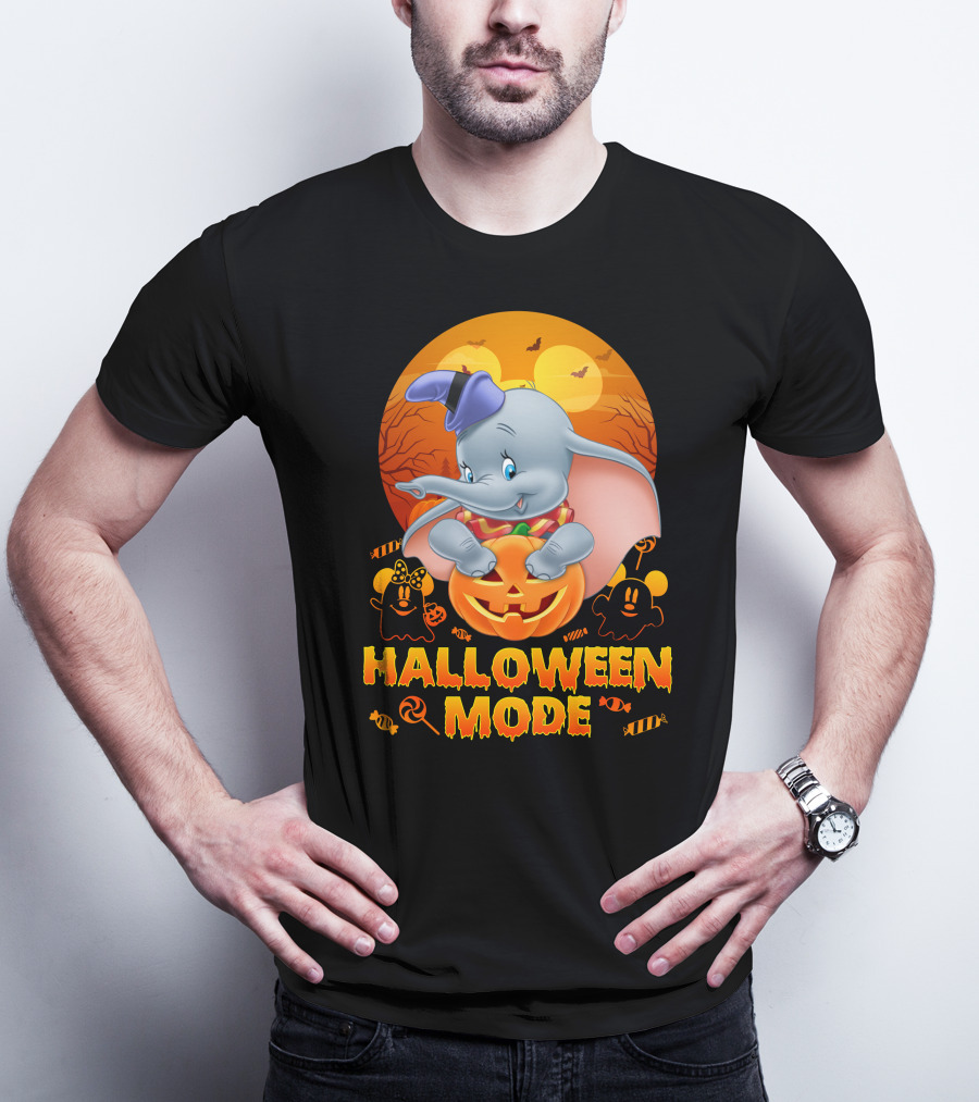 Dumbo Halloween Mode Pumpkin Ghosts Candy Bats Cartoon Magic T-Shirt