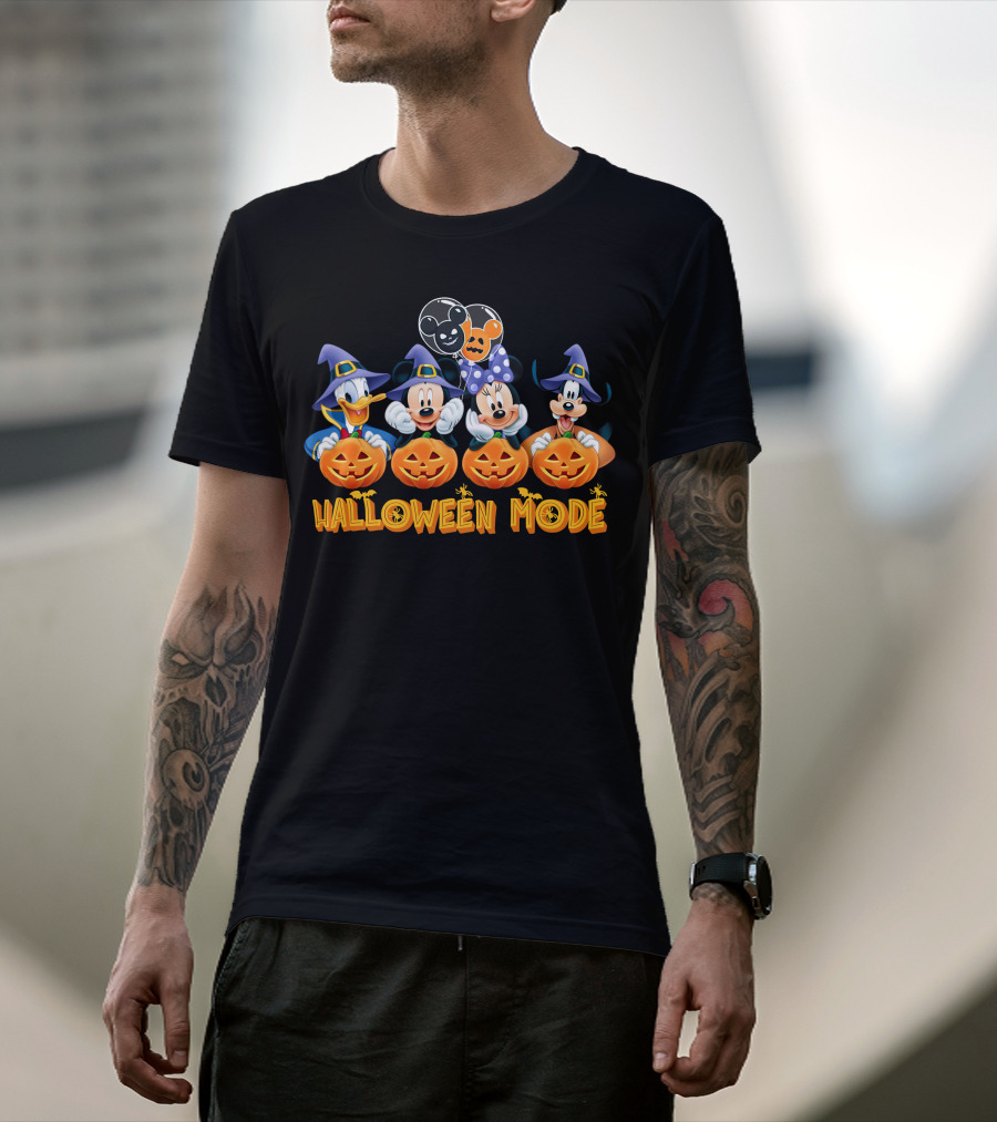 Mickey & Friends Halloween Mode With Pumpkins And Witch Hats T-Shirt