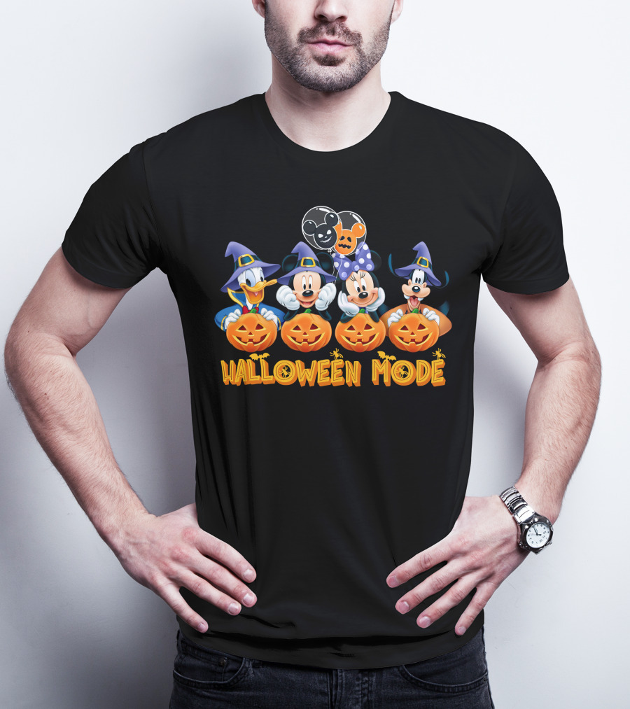 Mickey & Friends Halloween Mode With Pumpkins And Witch Hats T-Shirt
