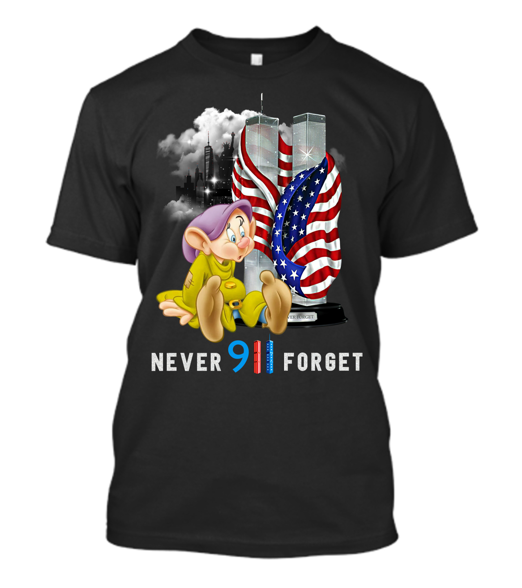Never Forget 9/11 Dopey Flag Twin Towers T-Shirt