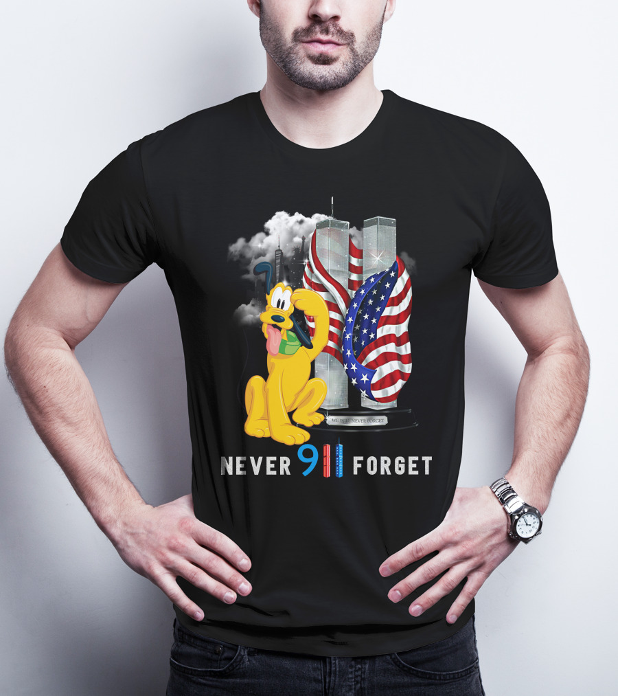 Never 9 11 Forget Pluto Twin Towers Memorial Tribute T-Shirt