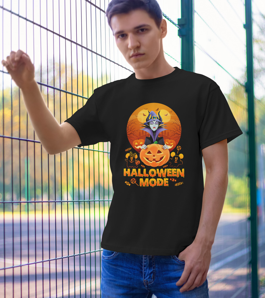 Maleficent Halloween Mode Pumpkin Patch Ghosts Bat Candy T-Shirt