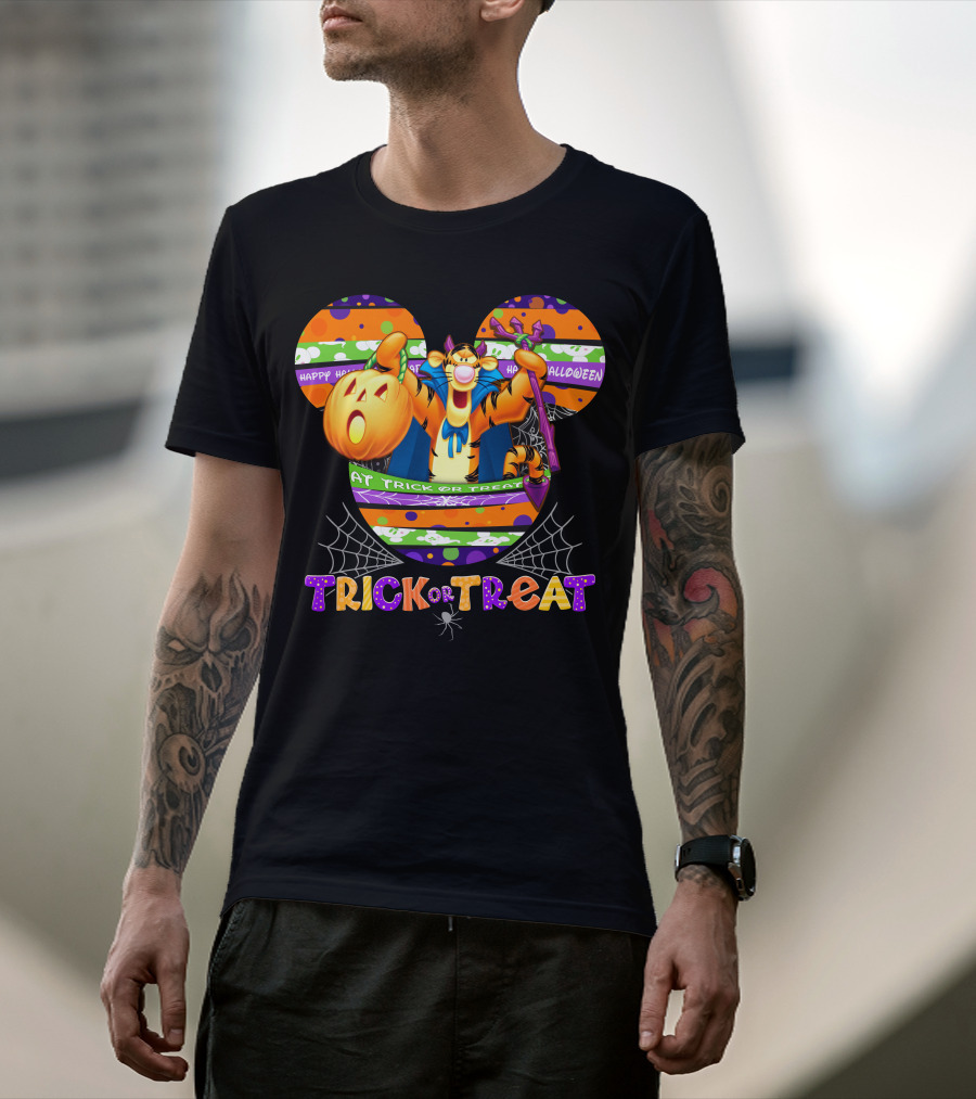 Tigger Trick Or Treat Happy Halloween Mickey Ears T-Shirt