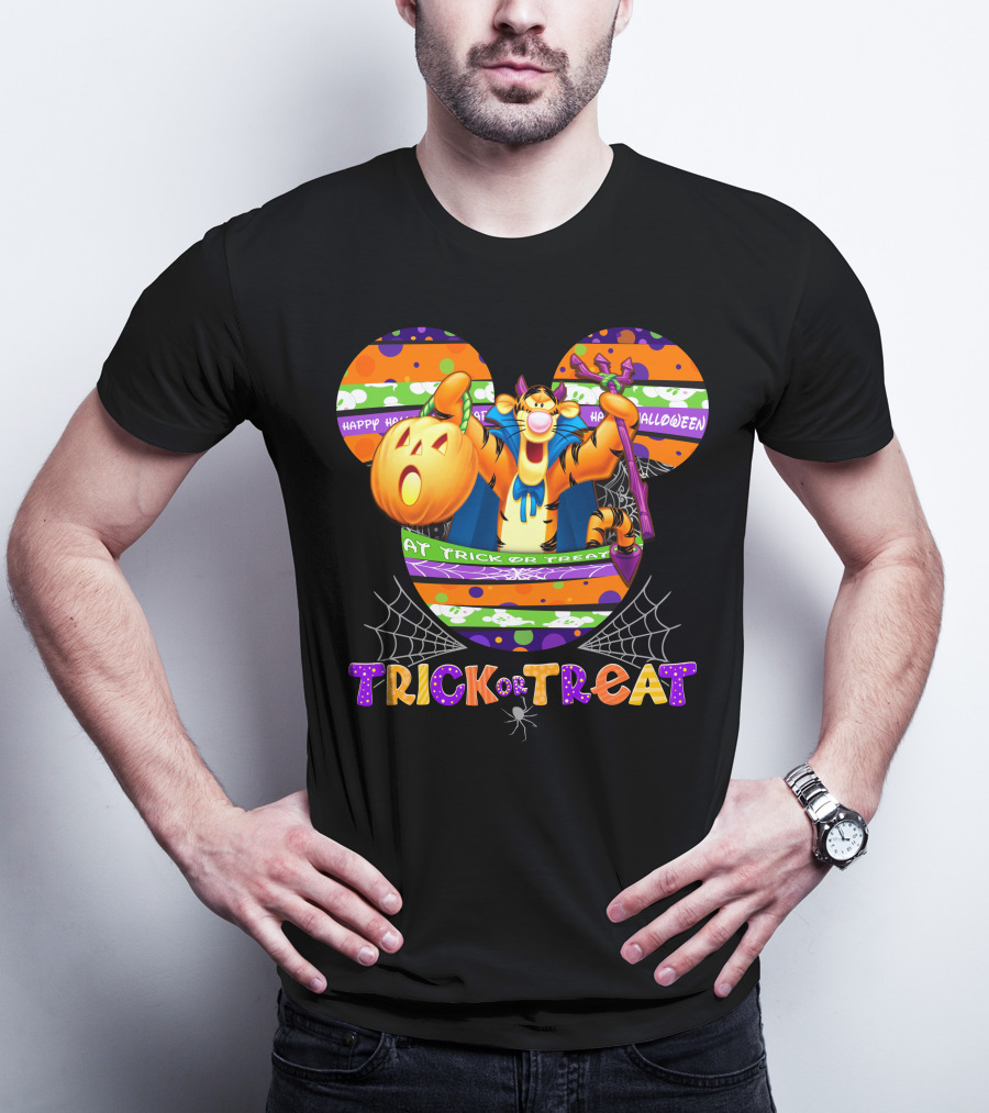 Tigger Trick Or Treat Happy Halloween Mickey Ears T-Shirt