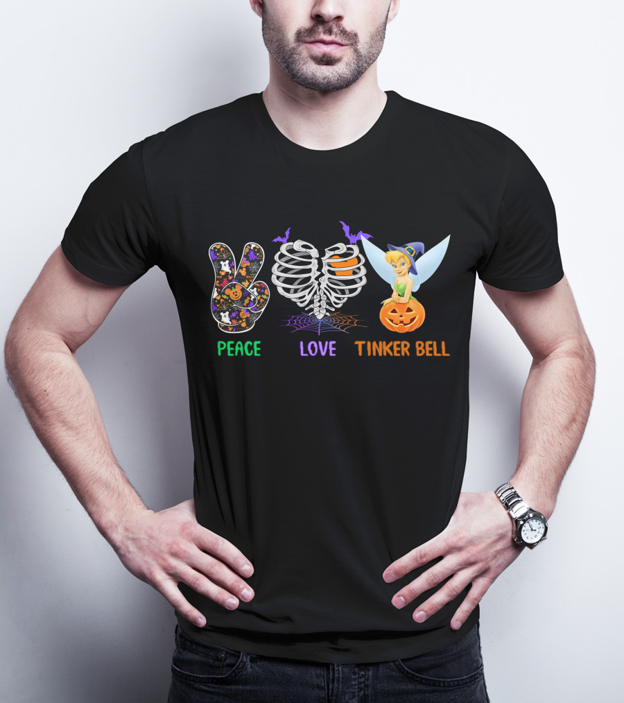 Peace Love Tinker Bell Halloween Theme T-Shirt