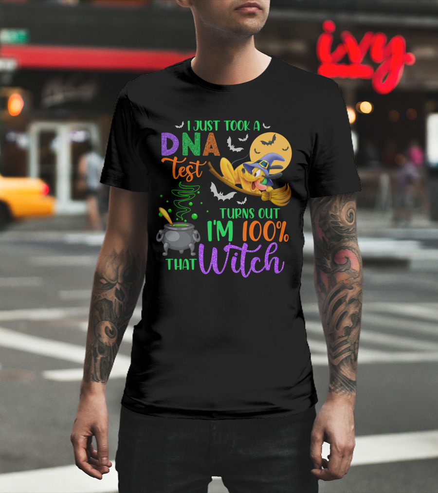I Just Took A Dna Test Turns Out I'm 100% That Witch Halloween Bats Cauldron Pluto-D T-Shirt