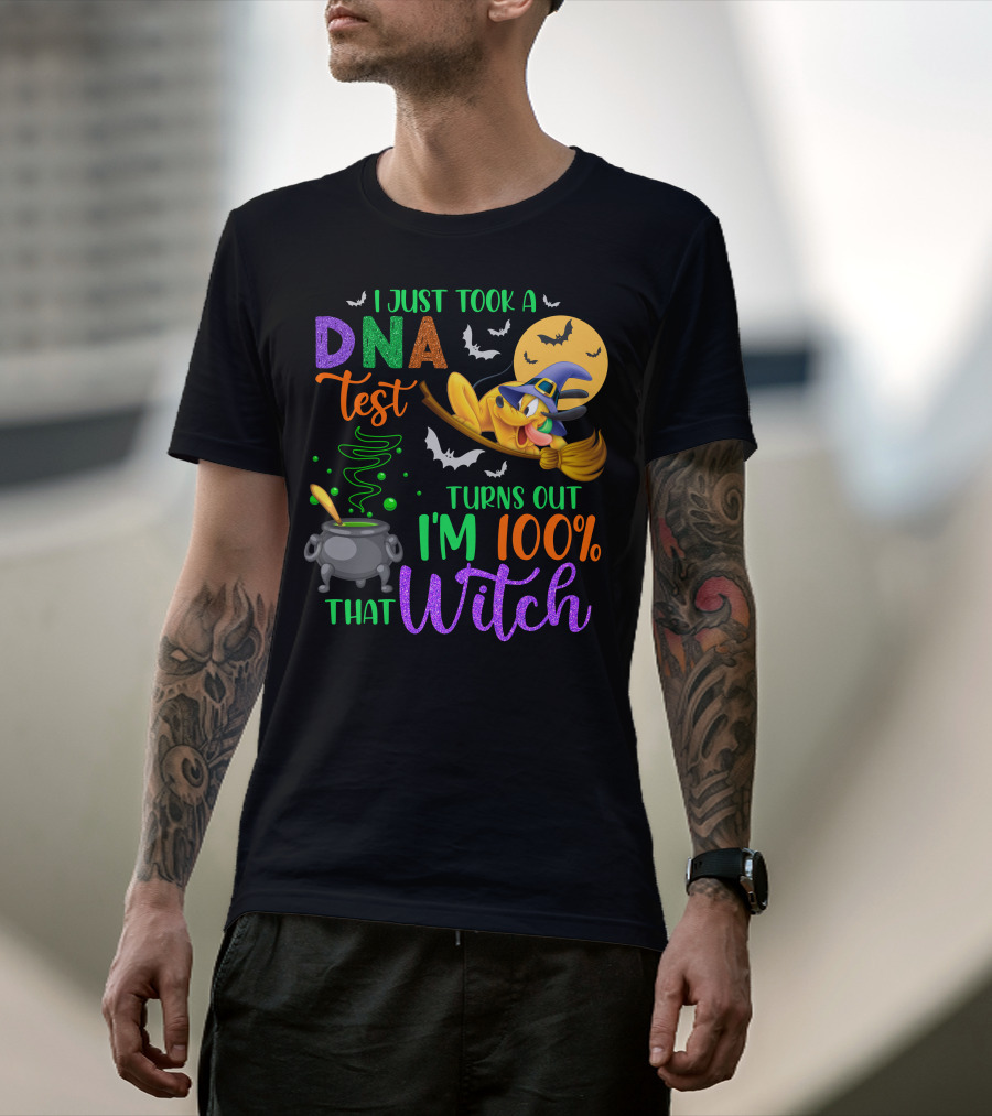I Just Took A Dna Test Turns Out I'm 100% That Witch Halloween Bats Cauldron Pluto-D T-Shirt