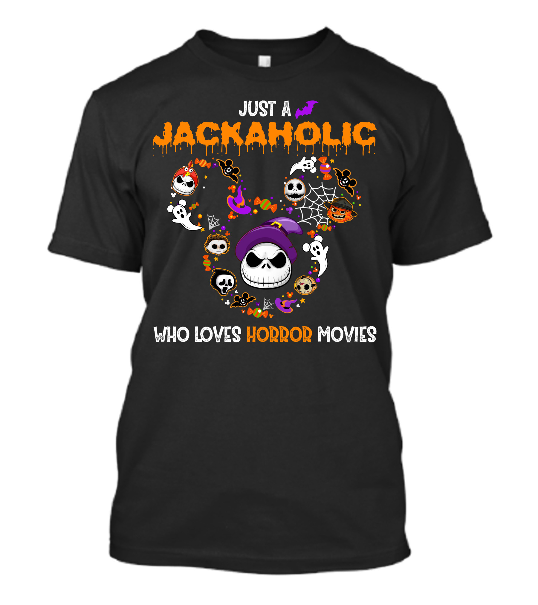 Just A Jackaholic Who Loves Horror Movies T-Shirt