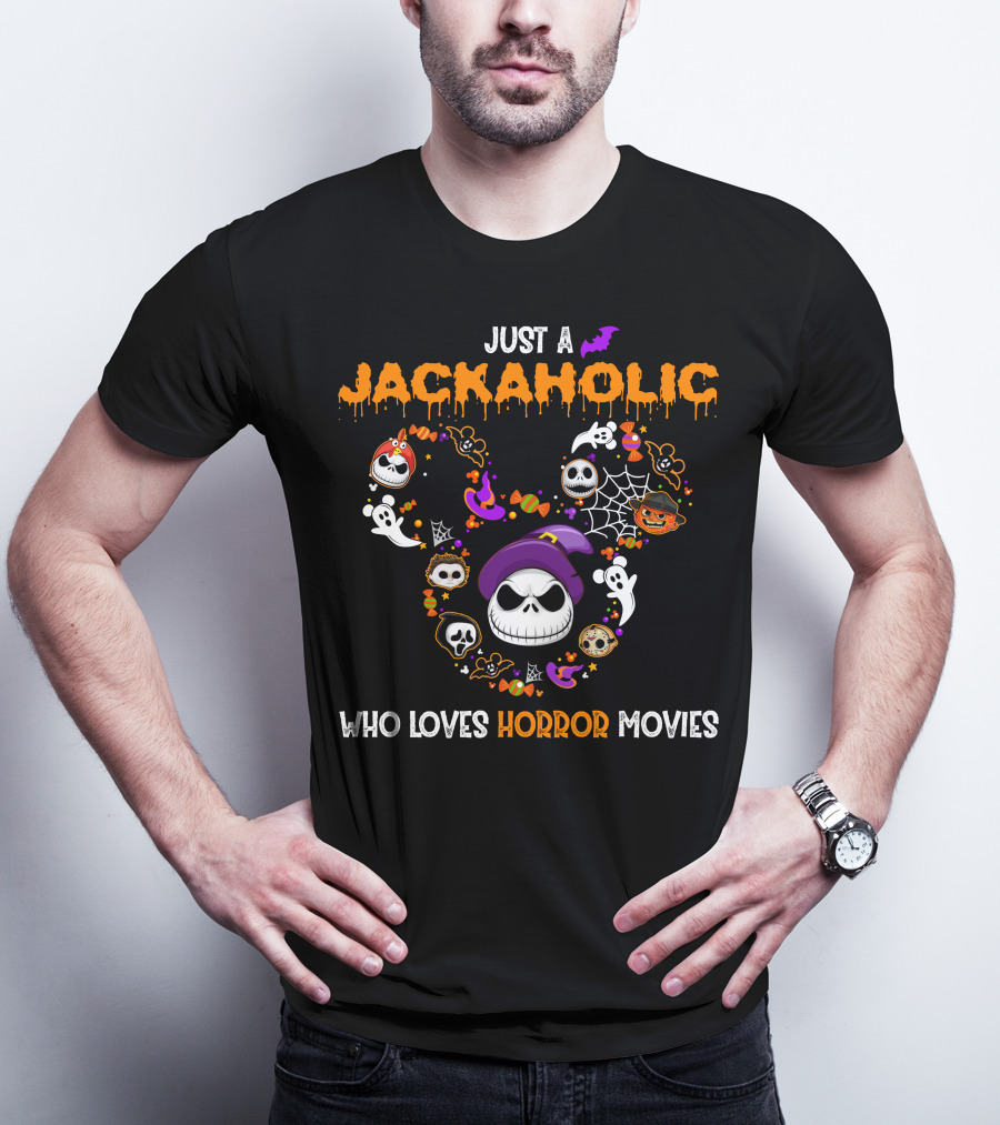 Just A Jackaholic Who Loves Horror Movies T-Shirt