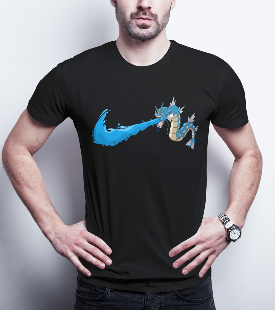 Gyarados Water Blast Attack Blue And Yellow T-Shirt