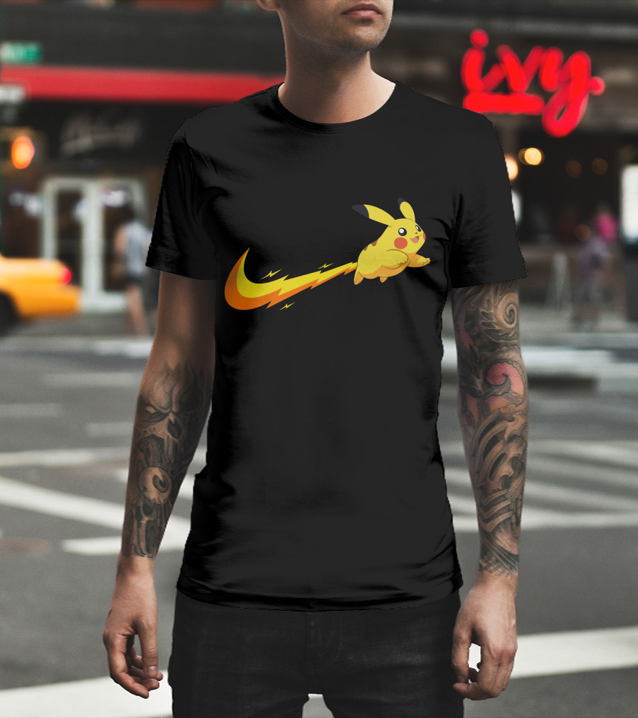 Pikachu Lightning Bolt Power Jump T-Shirt