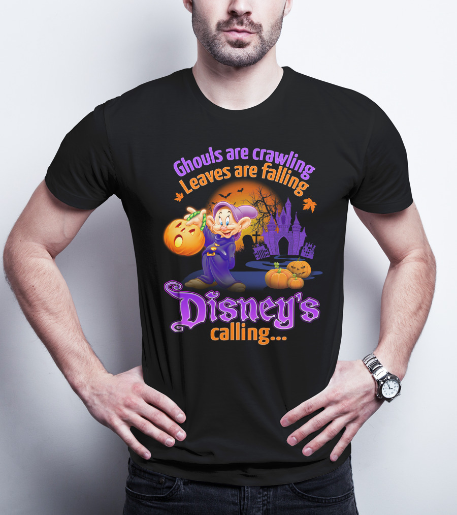 Ghouls Are Crawling Leaves Are Falling Disney's Calling Dopey Halloween T-Shirt