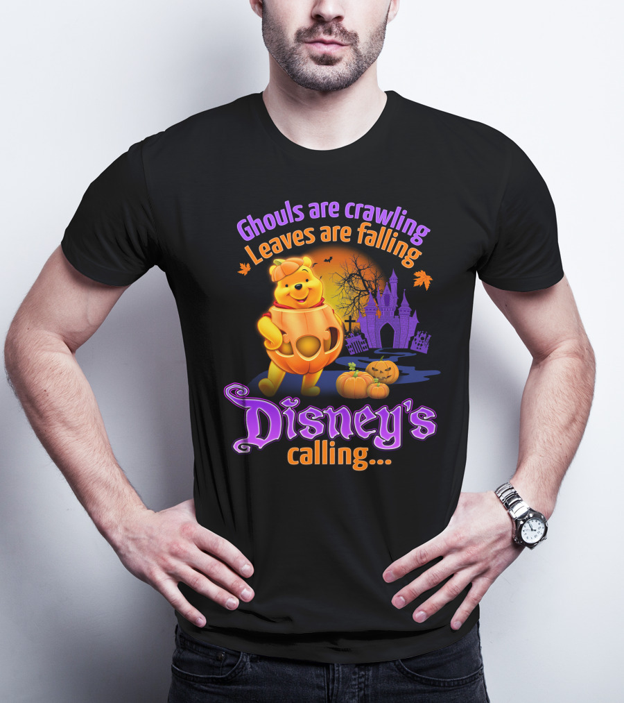 Ghouls Are Crawling Leaves Are Falling Disney's Calling Winnie The Pooh Halloween T-Shirt