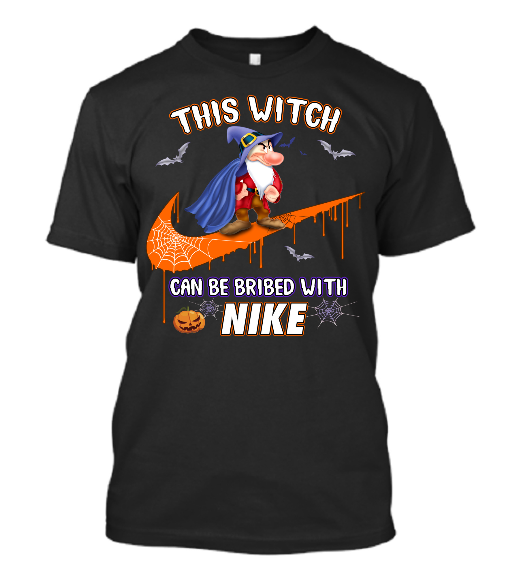 This Witch Can Be Bribed With Nike Wizard Pumpkin Bat Halloween T-Shirt