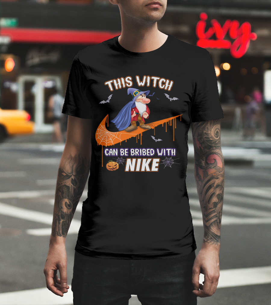 This Witch Can Be Bribed With Nike Wizard Pumpkin Bat Halloween T-Shirt